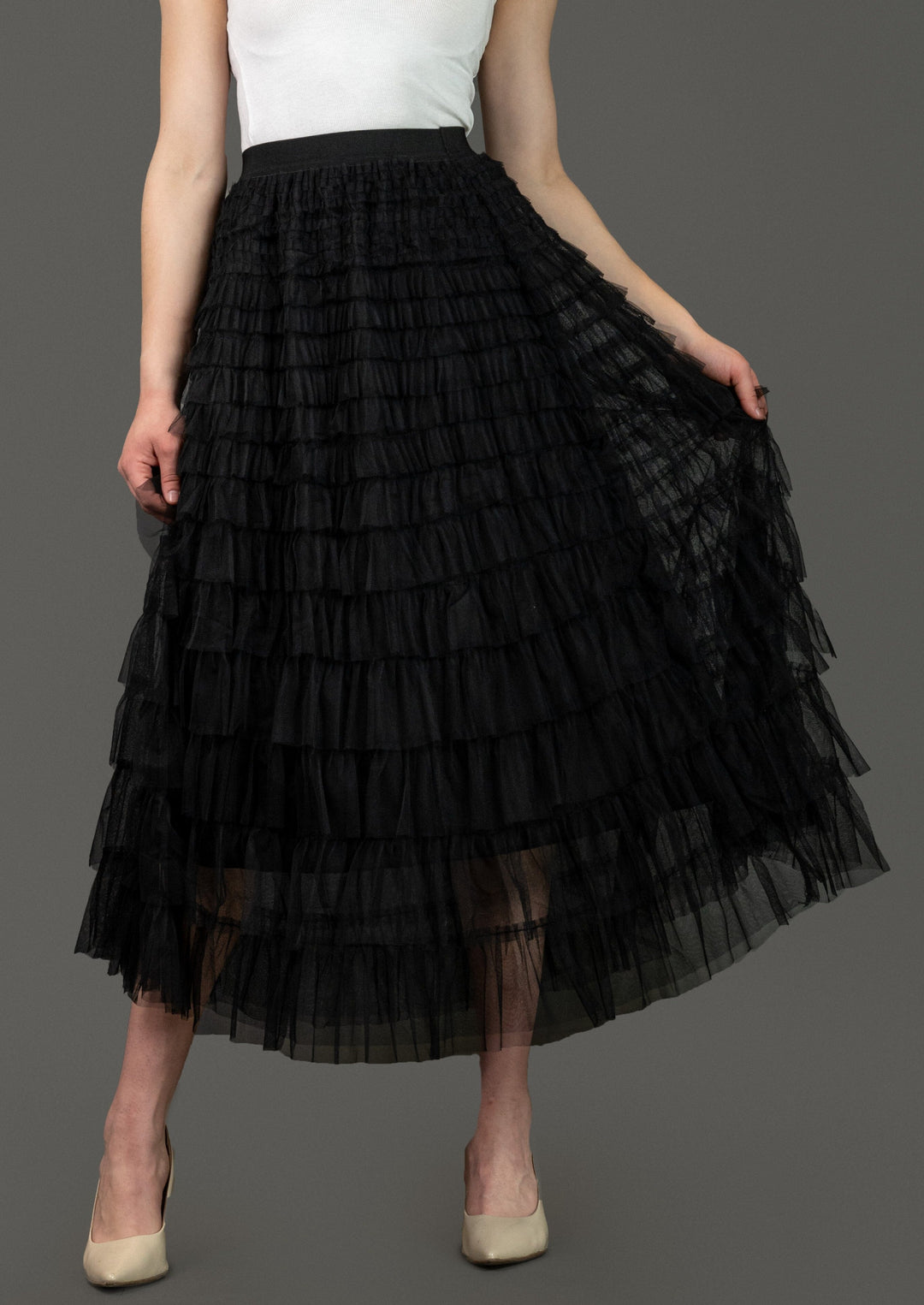 Tiered Ruffle Tulle Skirt - Kate Hewko